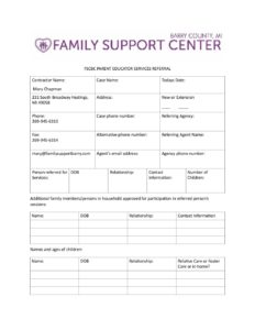 Parent Educator Referral form | Family Support Center | Barry County, MI